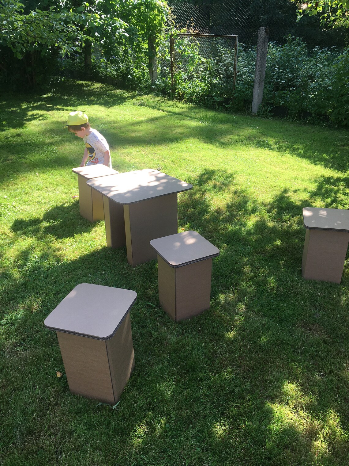 Cardboard Stools. Set of 4. Temporary, Camps Furniture. Camping Stools ...