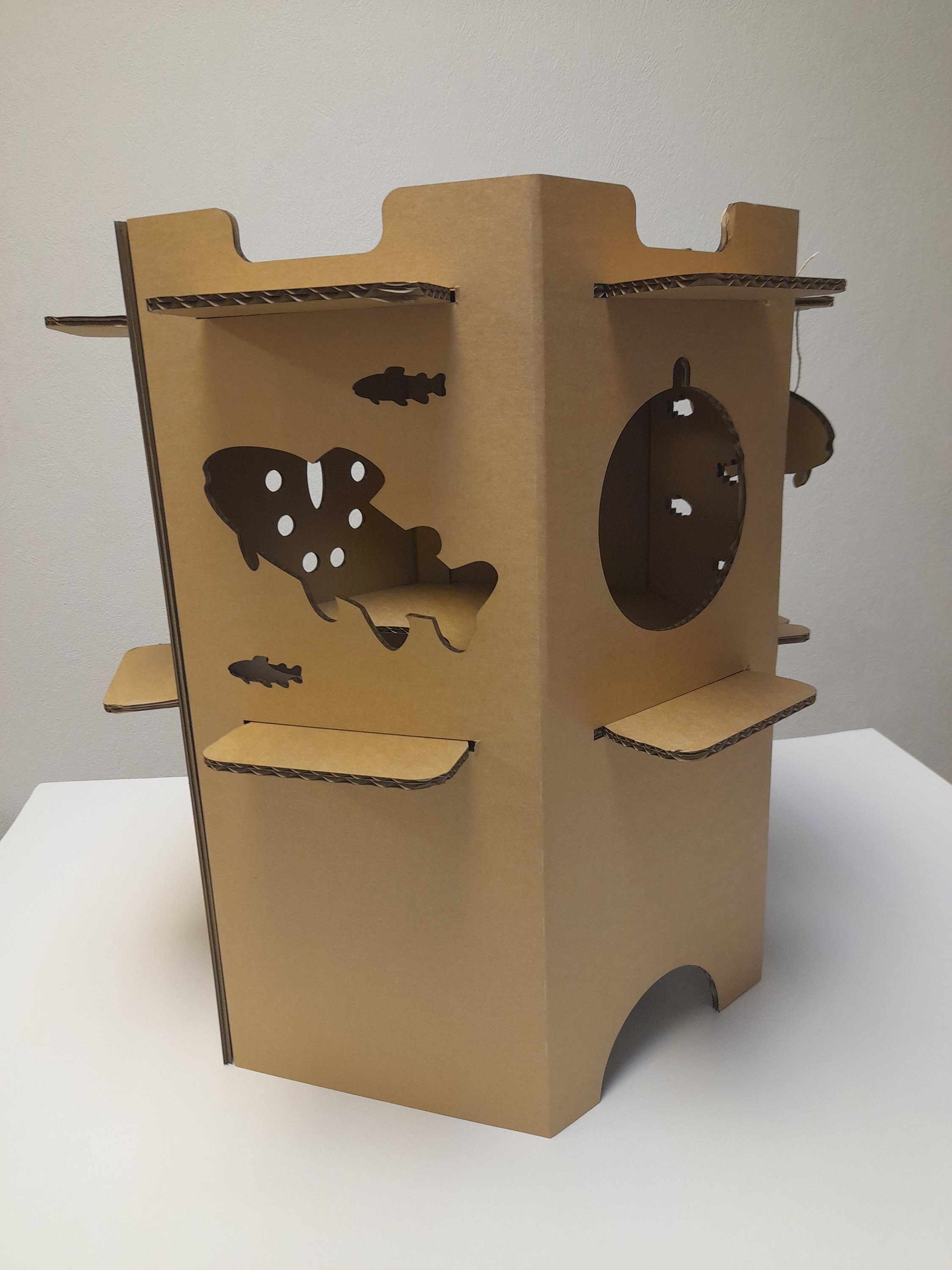 Cardboard Cats House 2-story Pet Play Castle, Cat Bed, Cat Playhouse ...