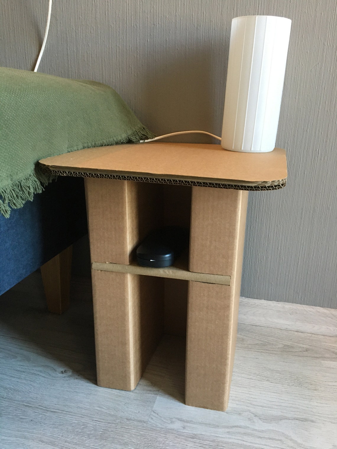 Cardboard Bedside Table. for Camps, Summer Houses, Temporary Furniture ...