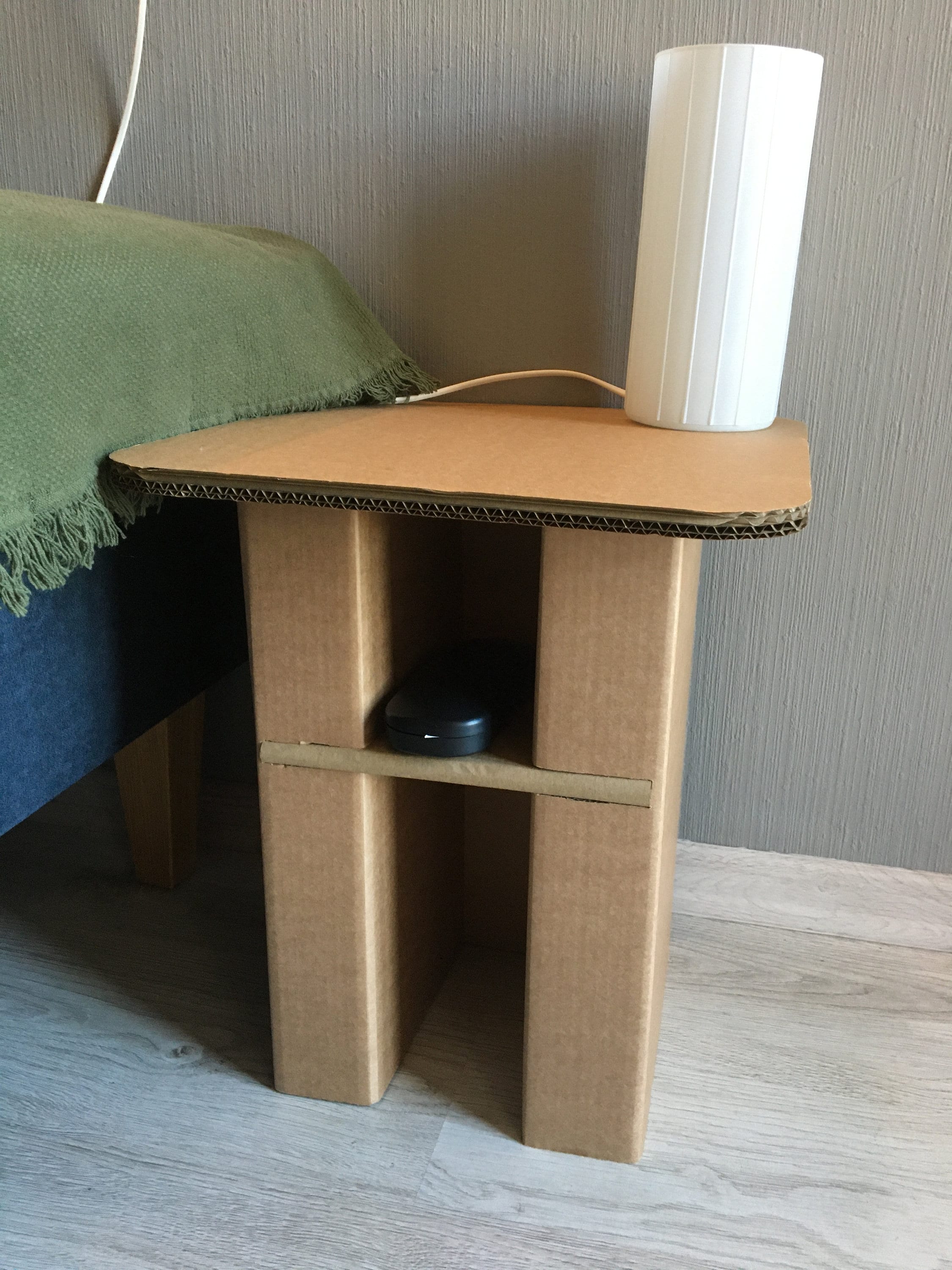 Cardboard Bedside Table. for Camps, Summer Houses, Temporary Furniture ...