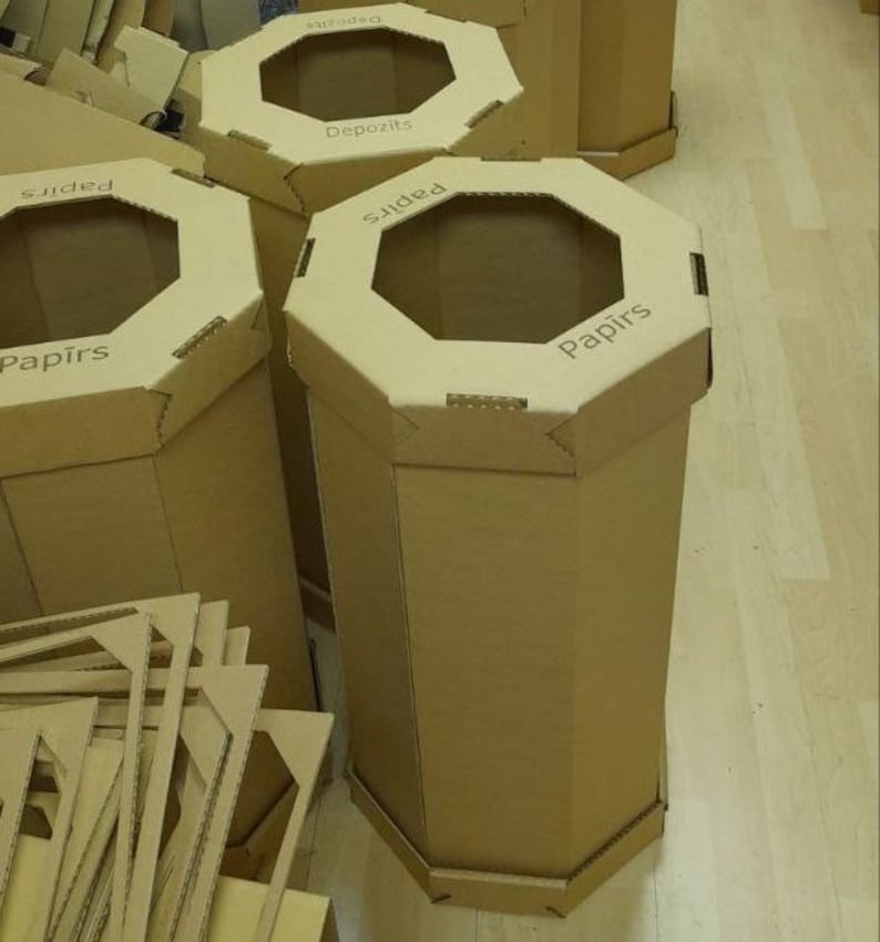 Cardboard Trash Can, Garbage Can for Waste Paper and Plastic Waste ...