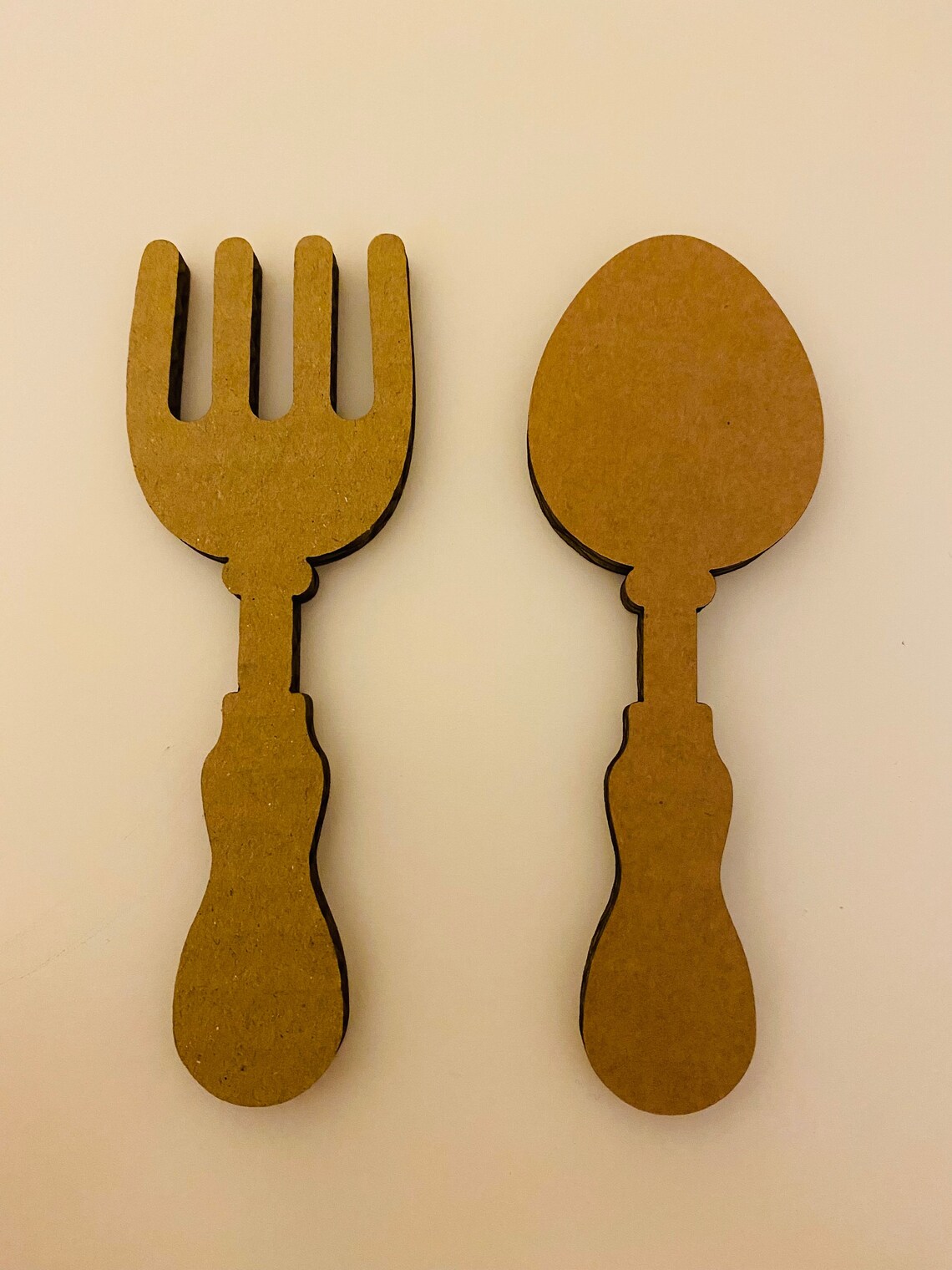 Cardboard Spoon and Fork Shape - Cutout. Home and Party Decor, Wall Art ...
