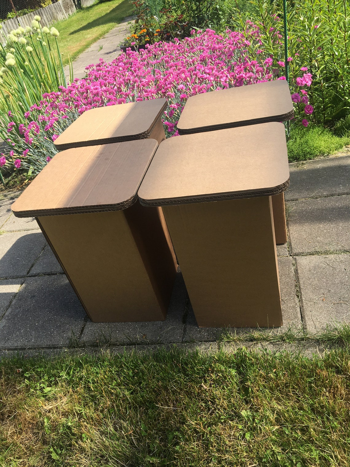 Cardboard Stools. Set of 4. Temporary, Camps Furniture. Camping Stools ...