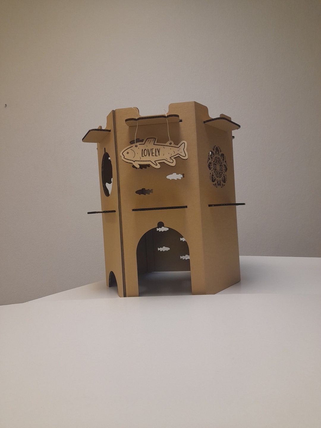 Cardboard Cats House 2-story Pet Play Castle, Cat Bed, Cat Playhouse ...