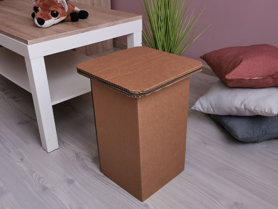 Cardboard Stools. Set of 4. Temporary, Camps Furniture. Camping Stools ...