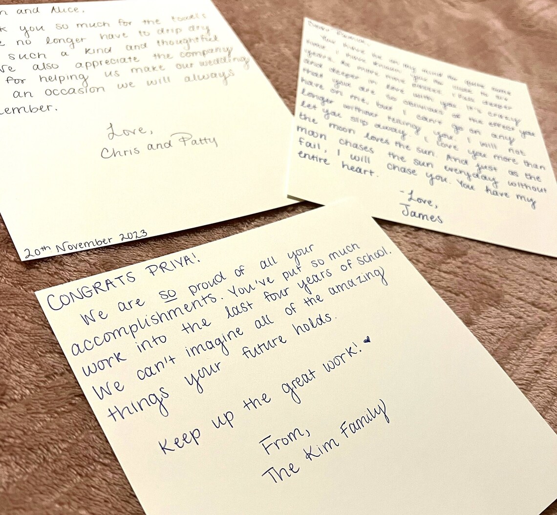 Handwritten Notes With Heartfelt Messages - Etsy