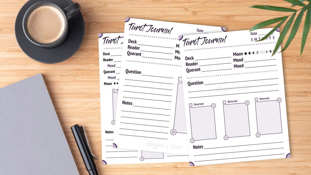Tarot Journal Printables Printable Template for Tarot Journaling - Etsy