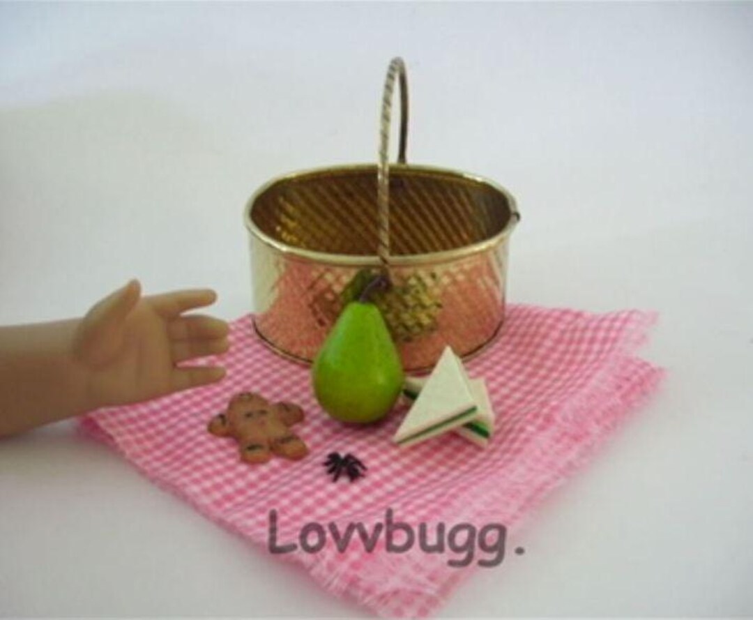 Lovvbugg Repro Brass Lunch Pail Set for Samantha 18 Inch American Girl ...