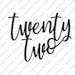 Twenty Two Cake Topper Svg, Jpg, Png, DIY Cake Topper, Cut Machine File ...