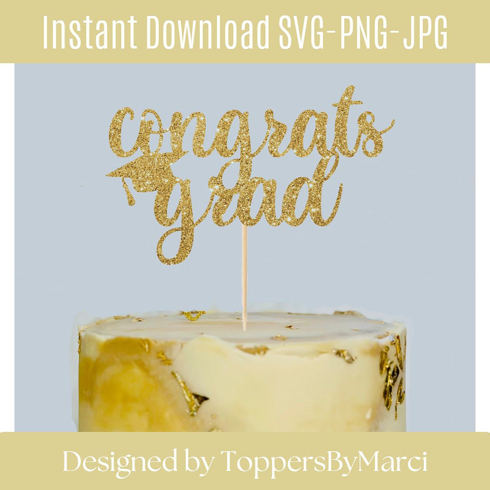 Congrats Grad Cake Topper - Etsy