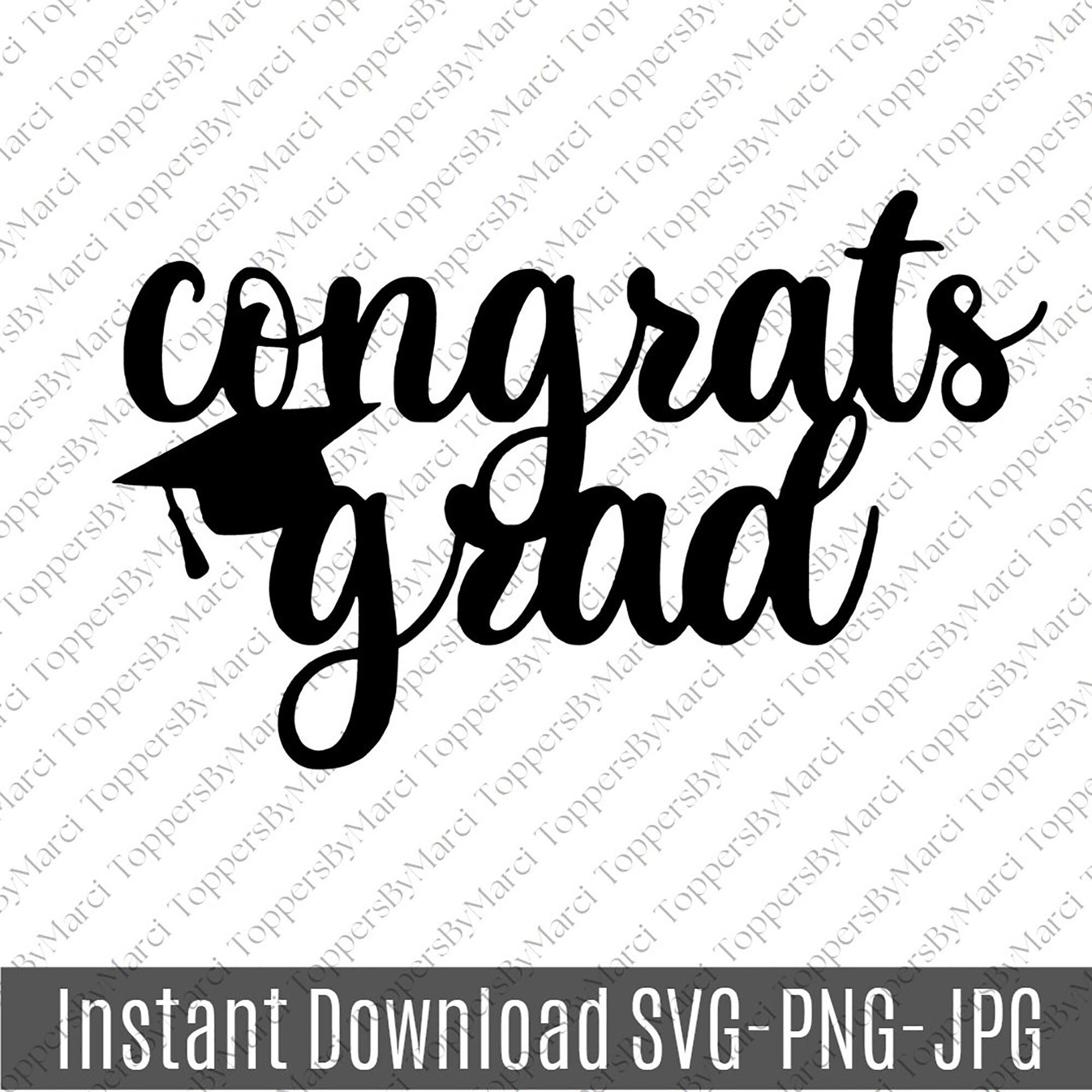 Congrats Grad Cake Topper - Etsy
