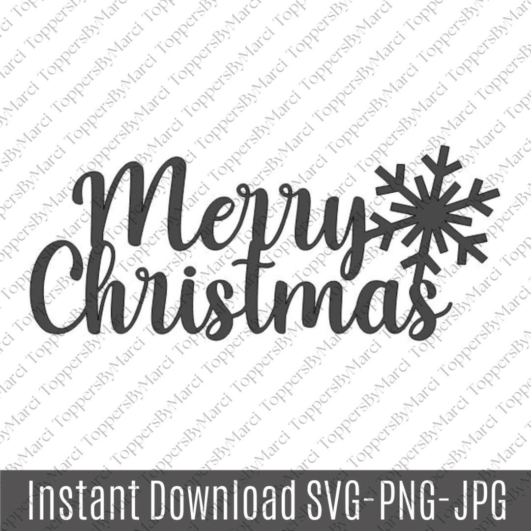 Merry Christmas Cake Topper - Etsy