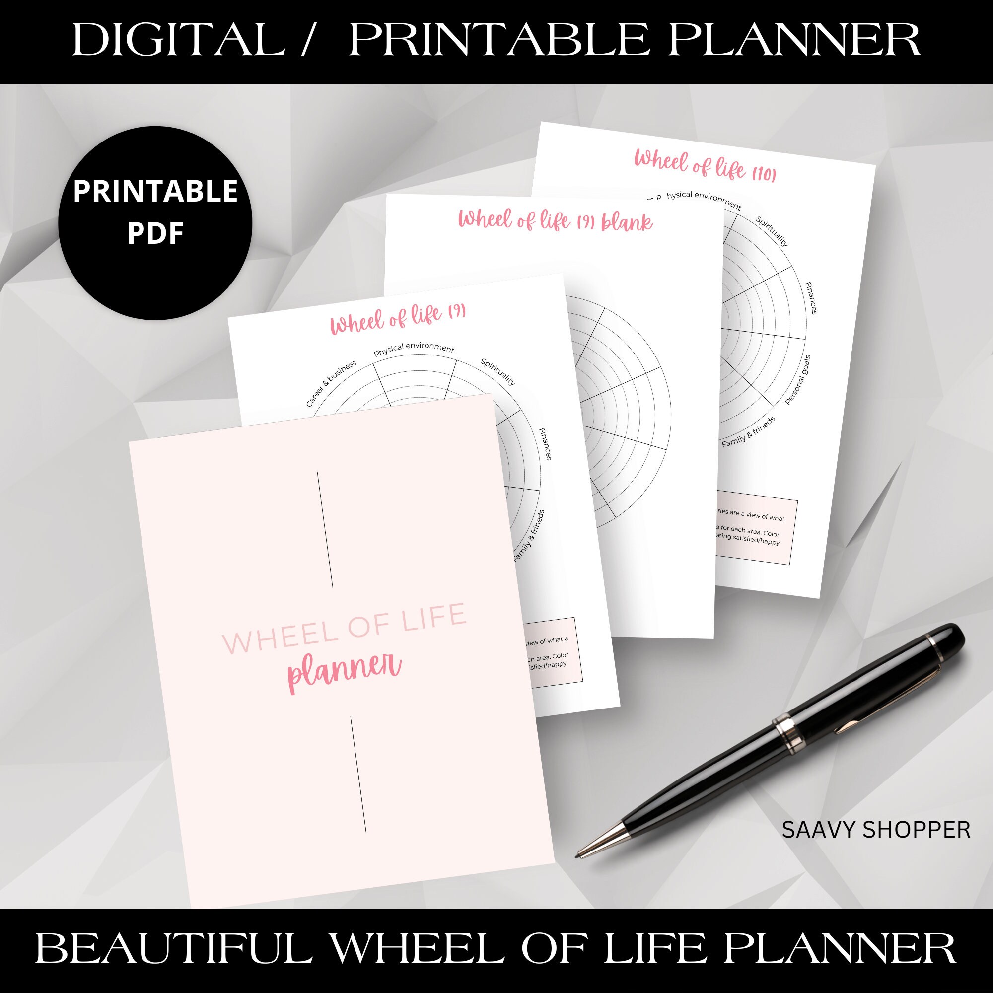Wheel of Life Worksheet Template, Wheel of Life Printable Planner ...