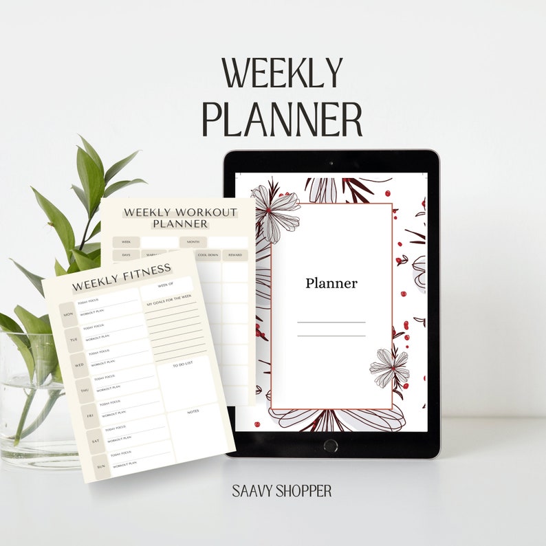 Printable Weekly Planner | Digital Download - Etsy
