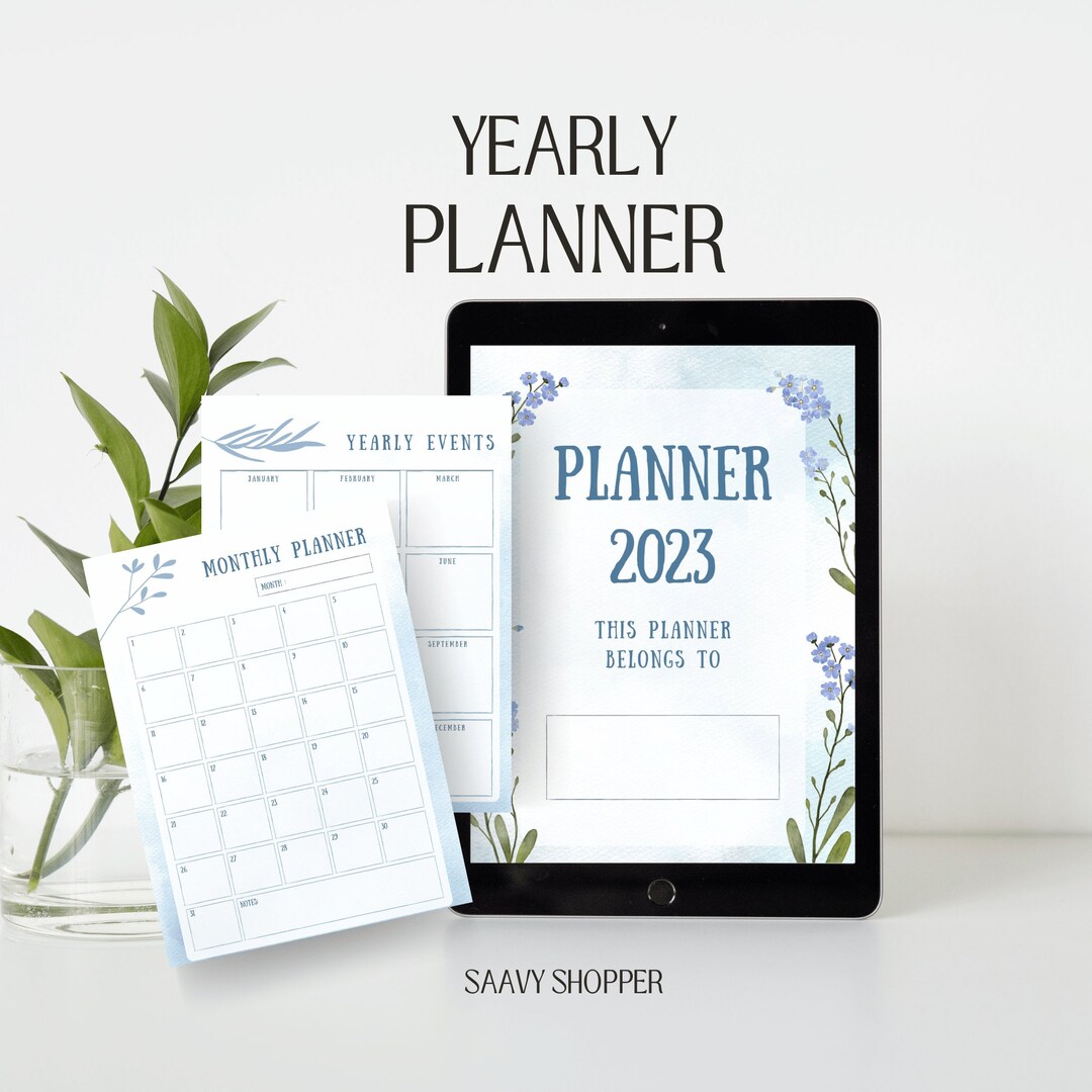 2023 Yearly Planner | Yearly Template | Yearly Planner Printable | Year ...