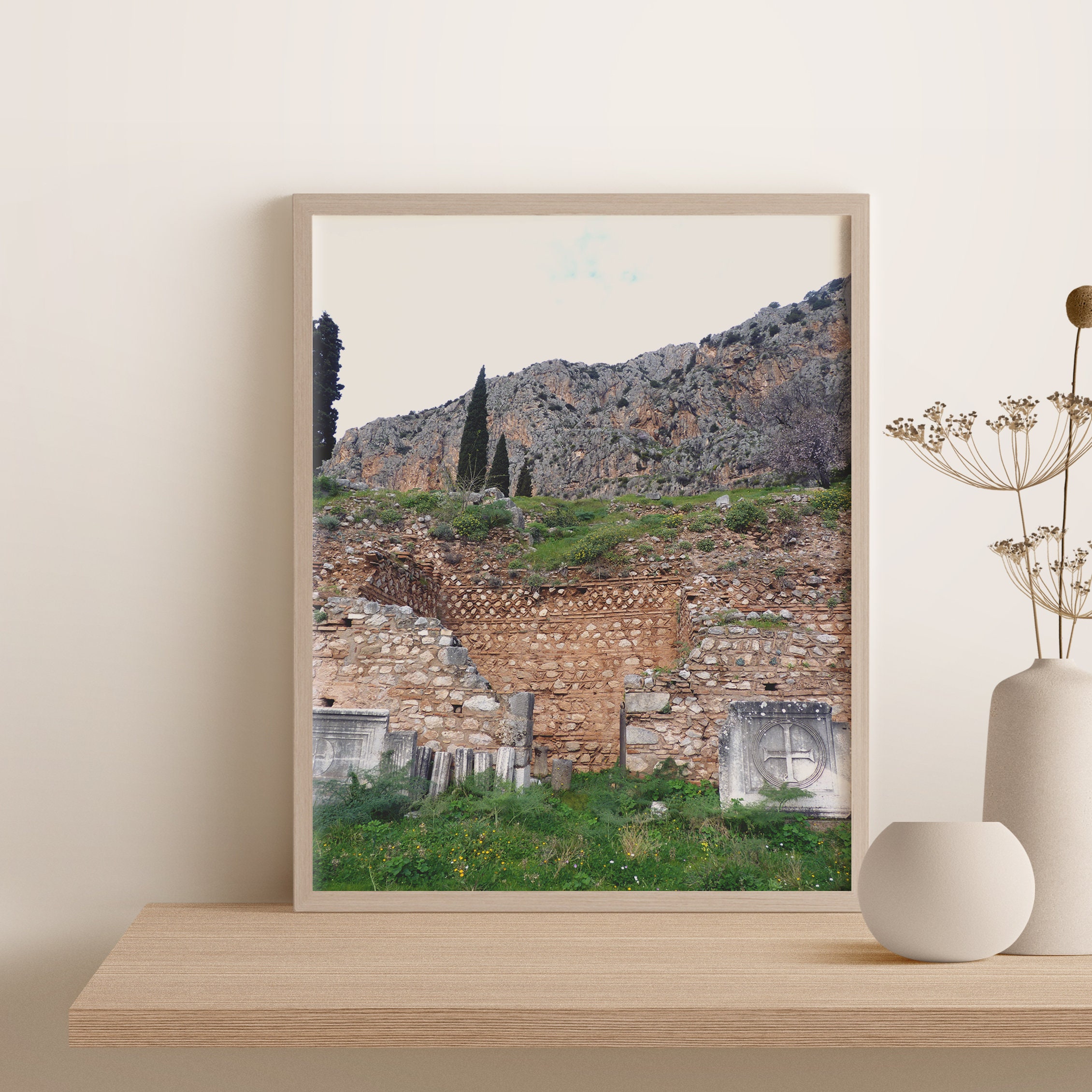 Ancient Greek Ruins in the Mountains, Wall Art Photograph, Bricks and ...