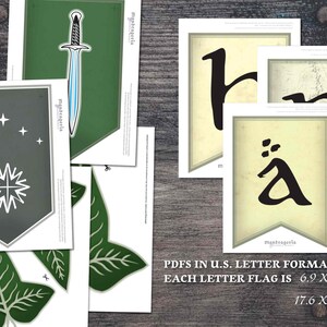 BIG SIZE Printable Banner, Elven Fantasy Birthday Decor, Medieval Style ...