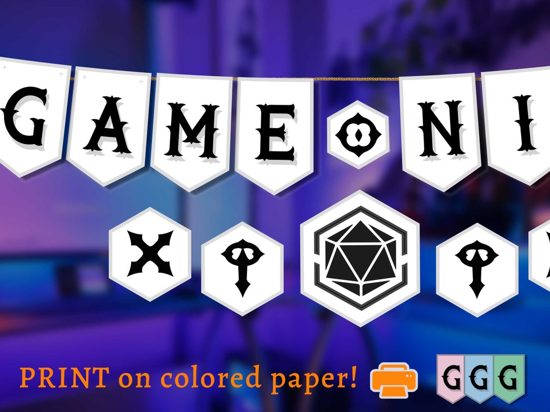 Gamer Banner, Printable Game Decor, Dungeons and Dragons Printable, Dnd ...