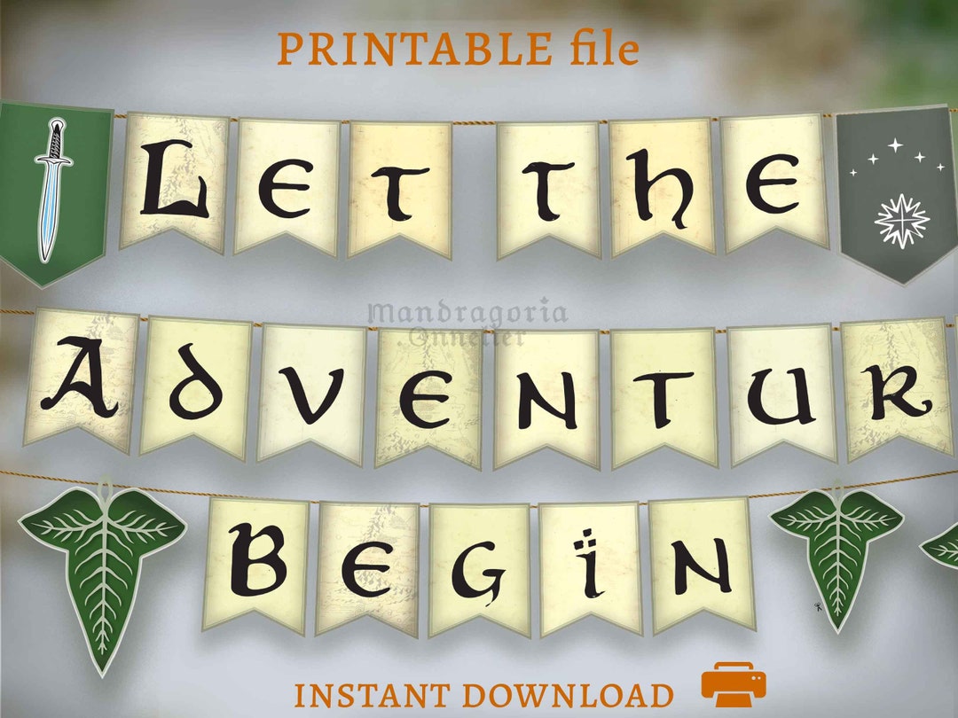 Let the Adventure Begin PRINTABLE Banner for Baby Shower, Vacation or ...