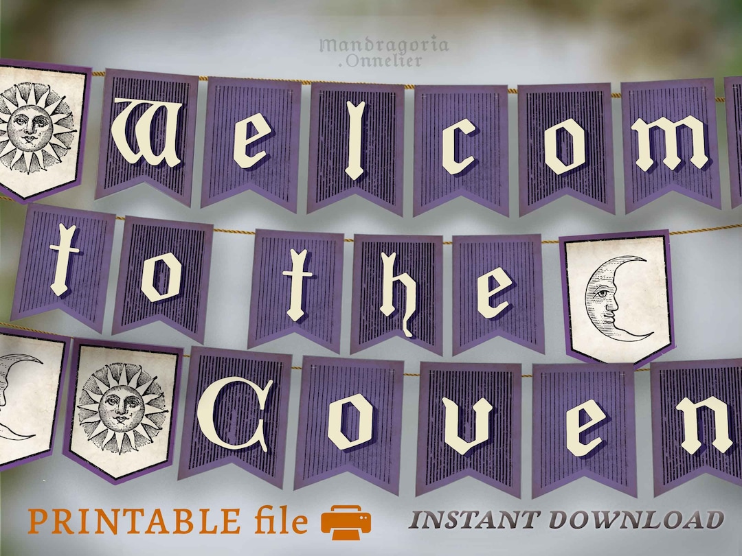 Welcome Witches Banner, PRINTABLE Coven Decor, Witchy Gothic Birthday ...