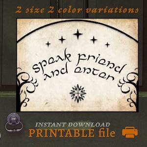 Entrance Door Sign for Fantasy Themed Party, Printable Party Sign ...