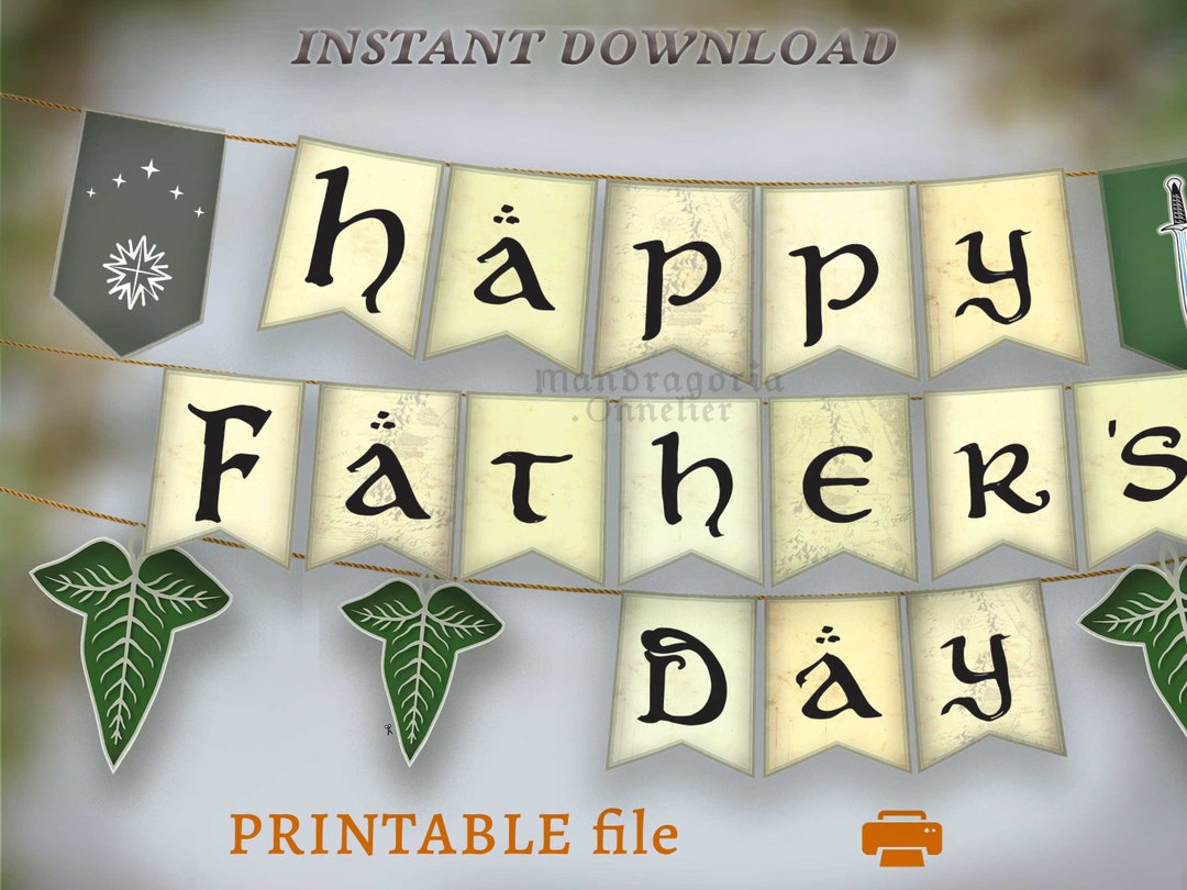 Medieval Father's Day Decor, Epic Rings PRINTABLE Banner for Dad ...