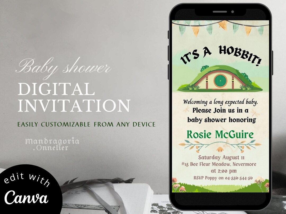 Fantasy Baby Shower Digital Invite, Baby Customizable Evite, Fantasy ...