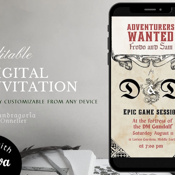 Dungeons & Dragons Invitation - Etsy