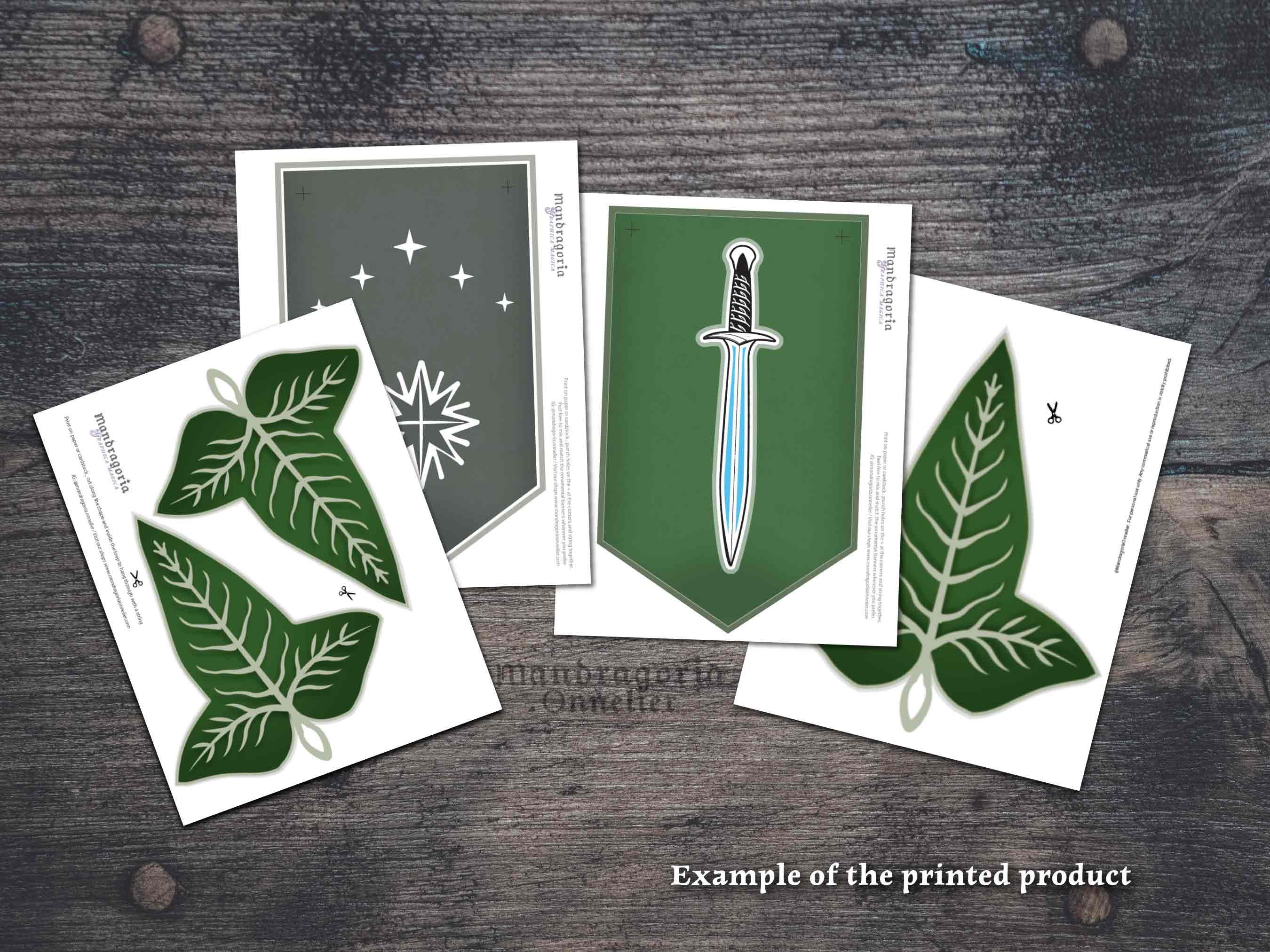 Medieval Fantasy Garland, PRINTABLE DIY Wall Decoration, Ivy Sword and ...