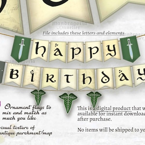 Epic Fantasy Decor, DOWNLOAD Hobbitcore Printable, Elven Birthday ...