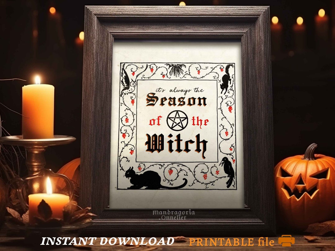 Season of the Witch Printable Art, Witchy Aesthetic Gallery Wall ...