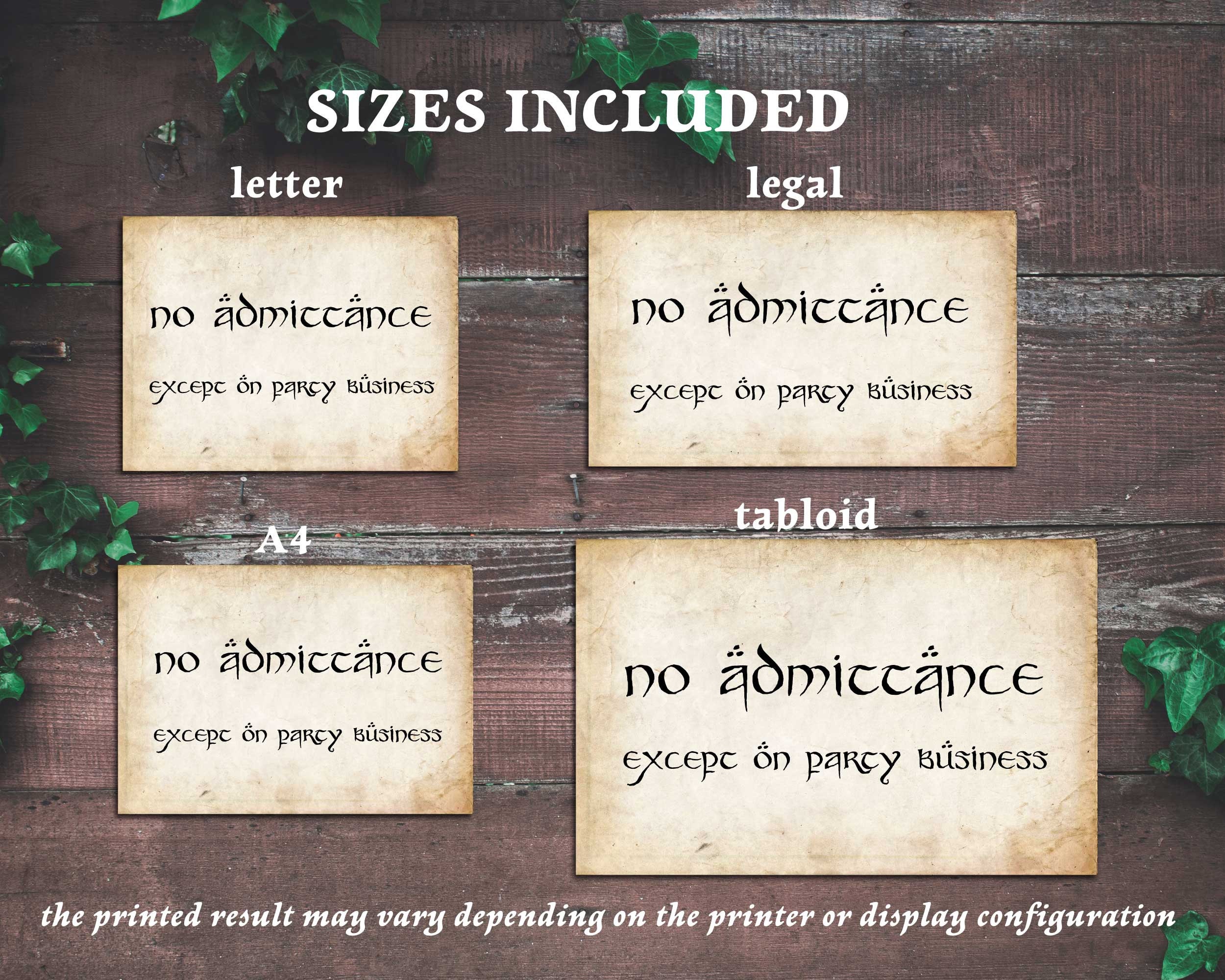 Lotr Party Sign Bilbo Party Business Hobbit Printable Door - Etsy
