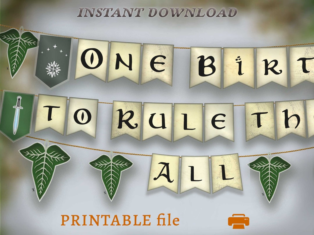 One Birthday to Rule Them All, Epic Fantasy Party Banner, 1st Birthday ...