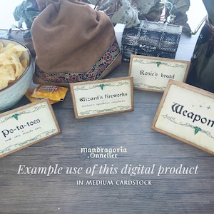 Fantasy Editable and Printable Food Tents, INSTANT DOWNLOAD Hobbitcore ...