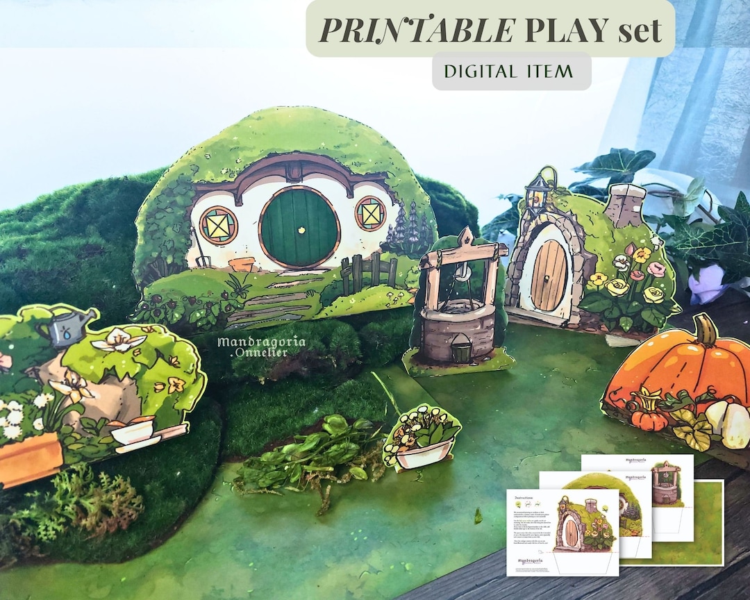 Printable Hobbitcore-themed Diorama, Set for Game and Decoration - DIY ...