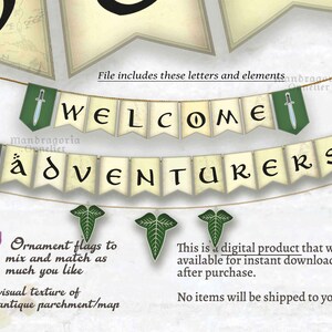 Welcome Adventurers Banner, Printable Epic Medieval Adventure Decor ...
