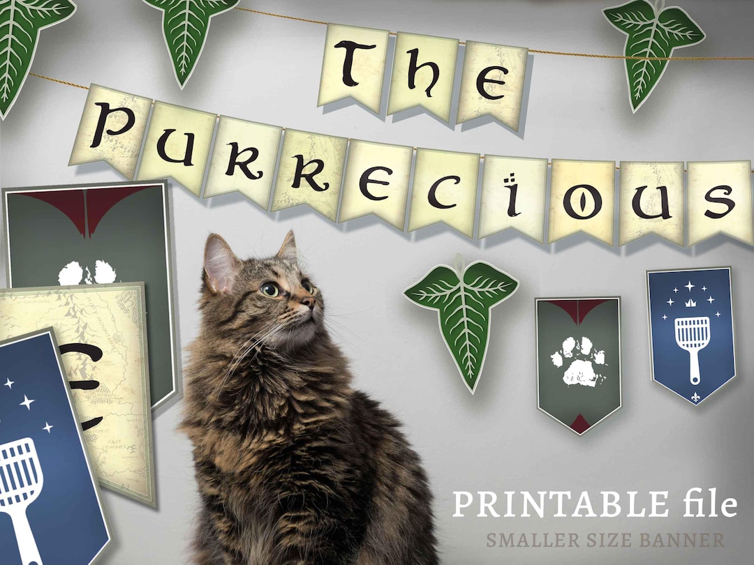 The Purrecious Cat Banner, DOWNLOAD Printable Cat Decor, Fun Photoshoot ...