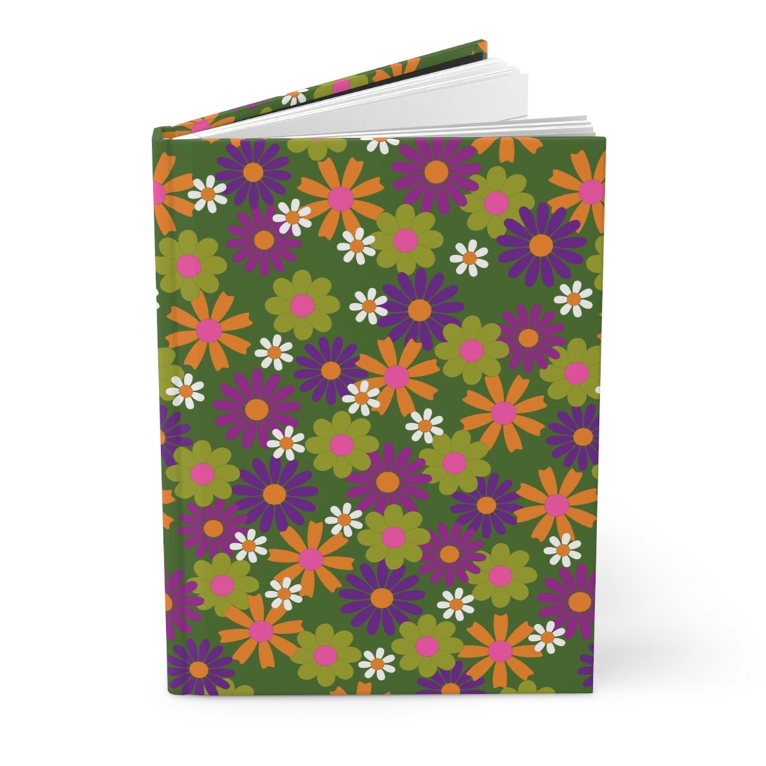 Retro Floral Journal: 1970s Daisy Pattern Lined Notebook - Etsy