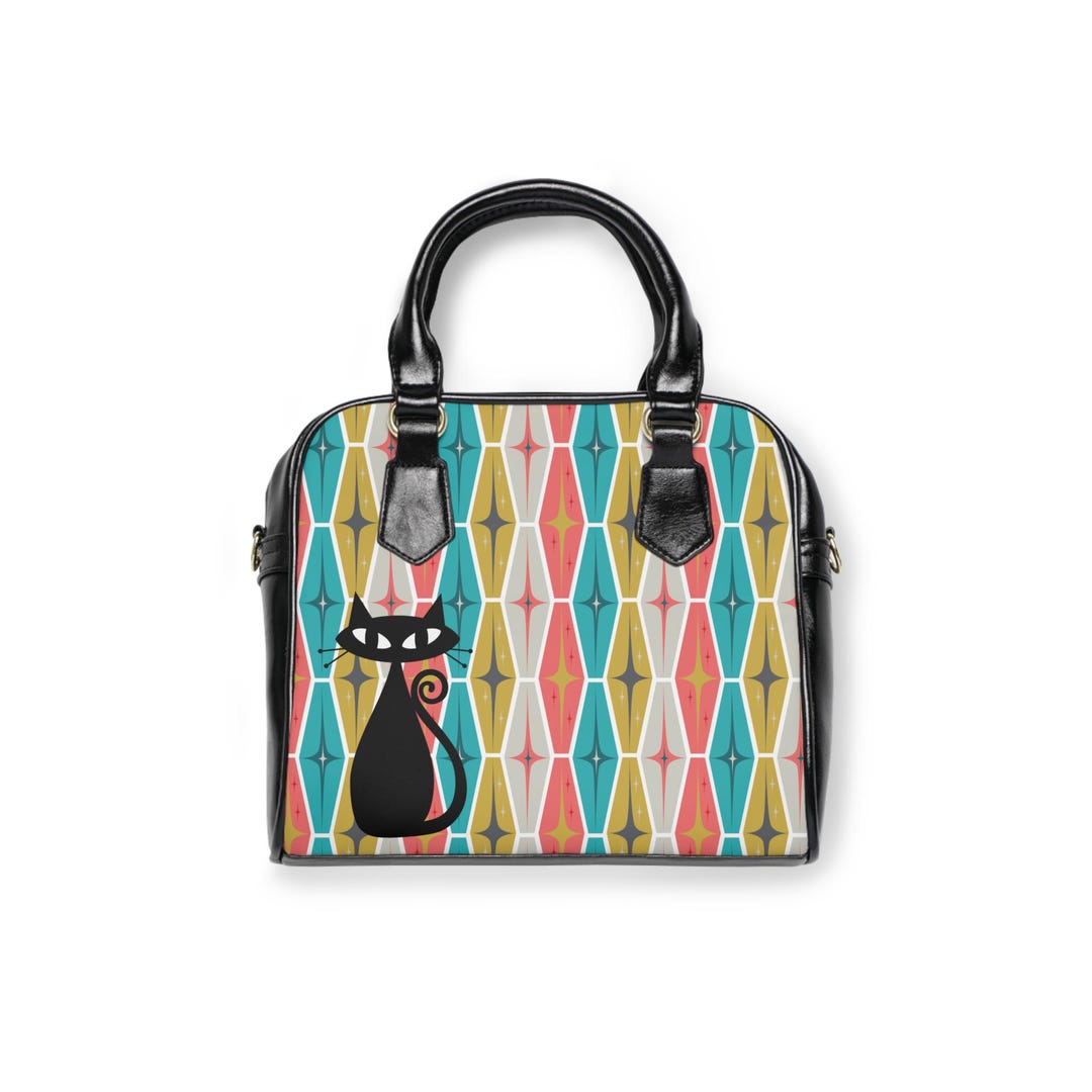 Atomic Cat Handbag, Shoulder Bag, Gift for Women, Retro Mid Century ...