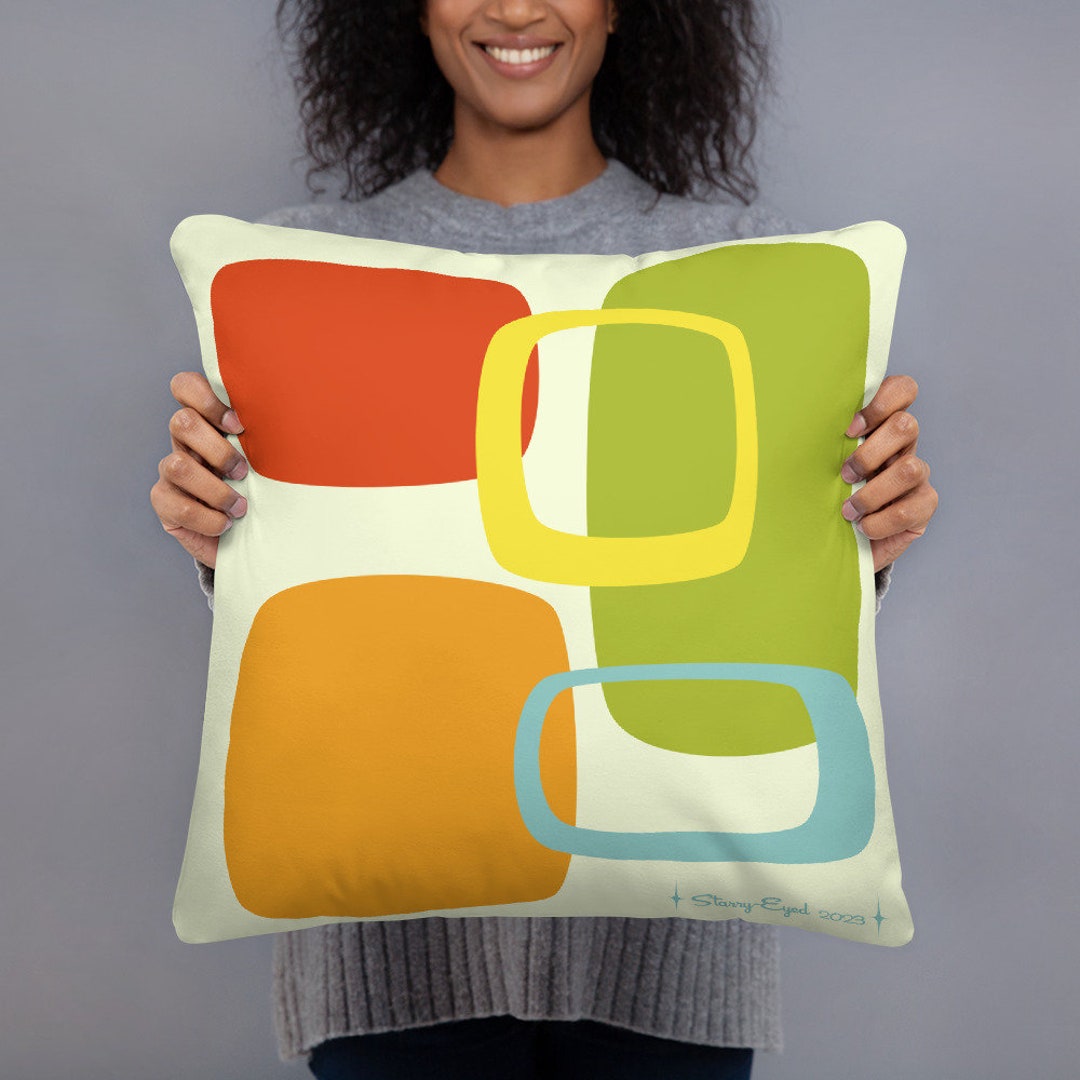 Mid-century Modern Throw Pillow, Mid-century Living Room Decor, Modern ...