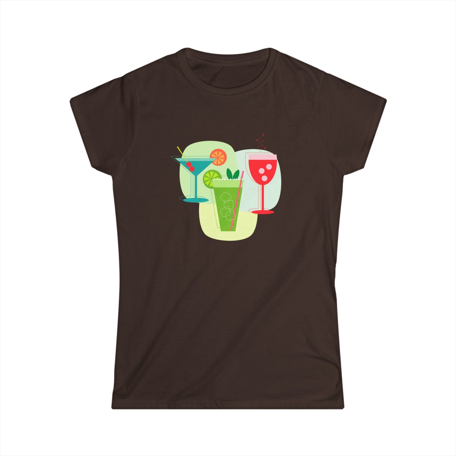 Cocktail T-shirt, Tiki Tropical Drink Women's Tee, Cocktail Hour Retro ...