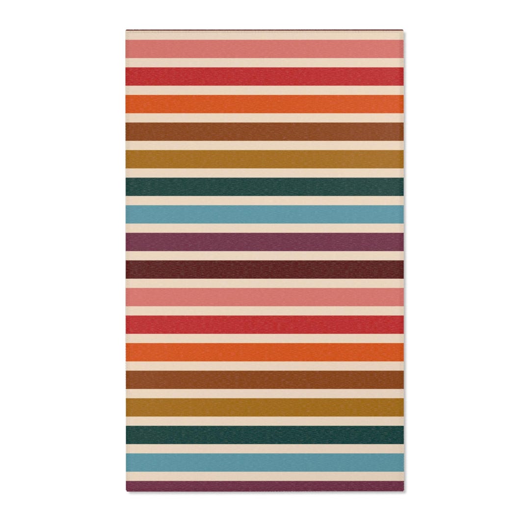 Boho Rainbow Rug, Retro Area Rugs, Natural Earthy Colorful, Nursery Rug ...