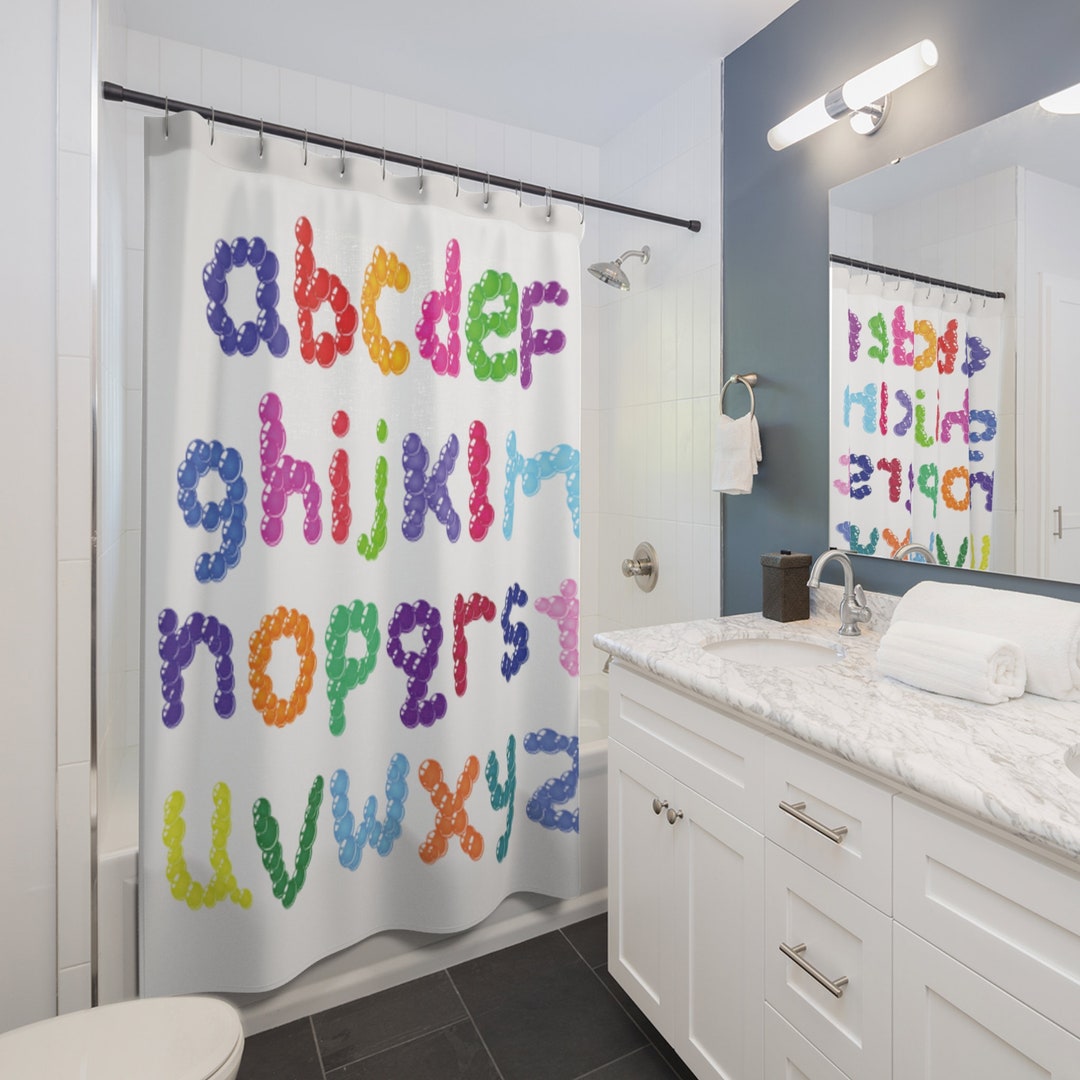Alphabet Shower Curtains - Etsy