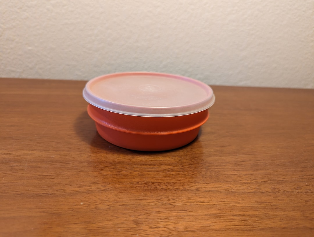 Vintage Orange Tupperware Stacking Bowl 1356-14 With Clear Lid - Etsy