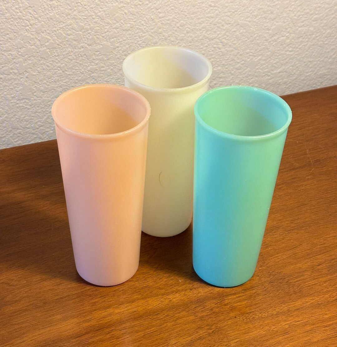 Vintage Pastel-colored Tupperware Cups, Set of 3 - Etsy