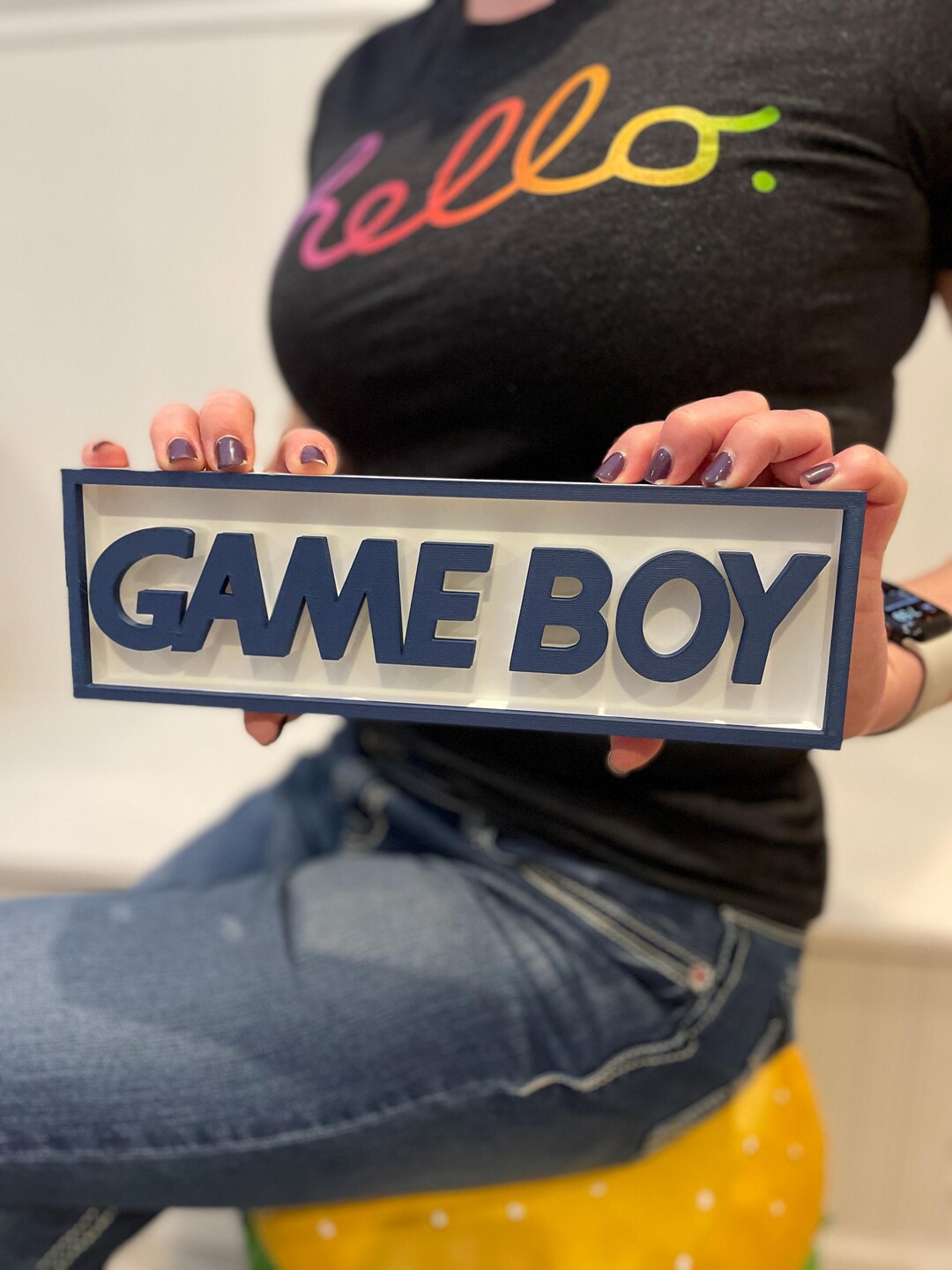 GAME BOY (GAMEBOY) 3D Printed Game Console Placard, Retro Gaming ...
