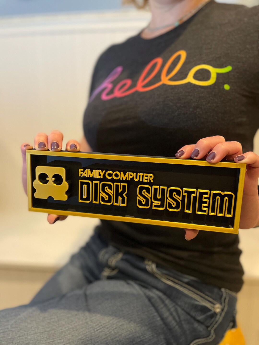 Family Computer Disk System 3D Printed Game Console Placard, Retro ...