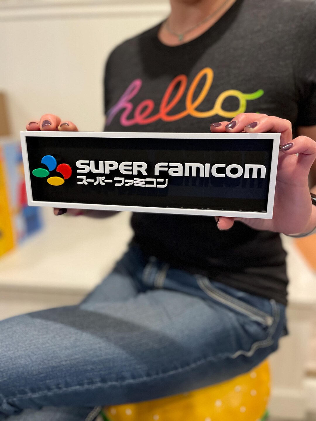 SUPER FAMICOM 3D Printed Game Console Placard, Retro Gaming Console ...