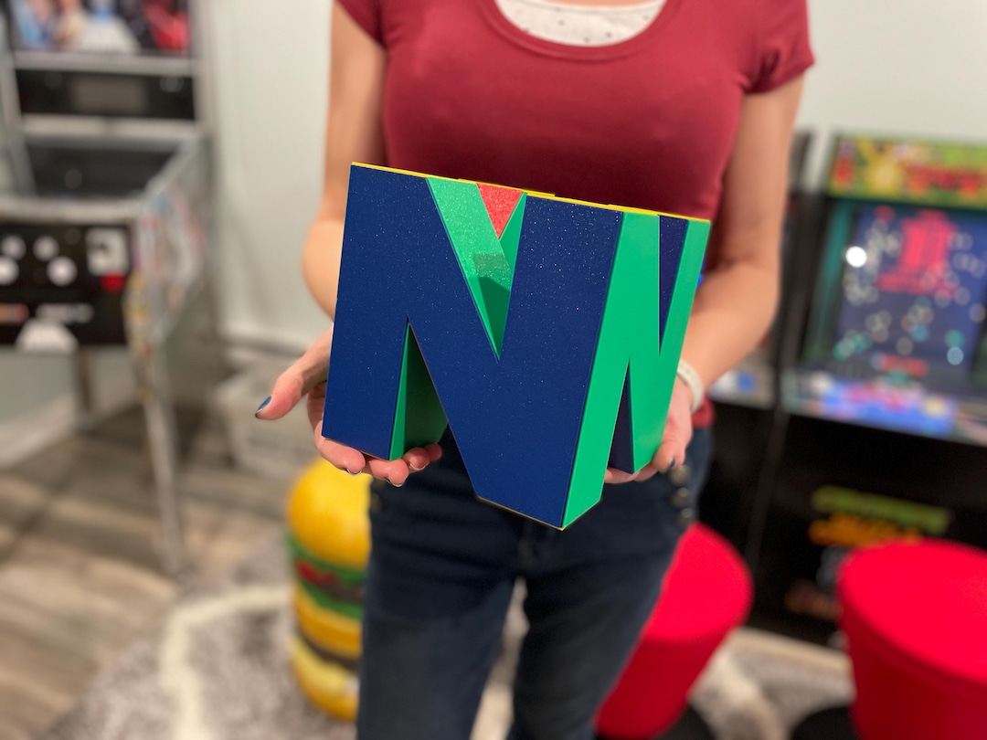 HUGE N64 Cube - 6.4 INCH, 3D Printed Gaming Figurine, Retro Gamer Gift ...