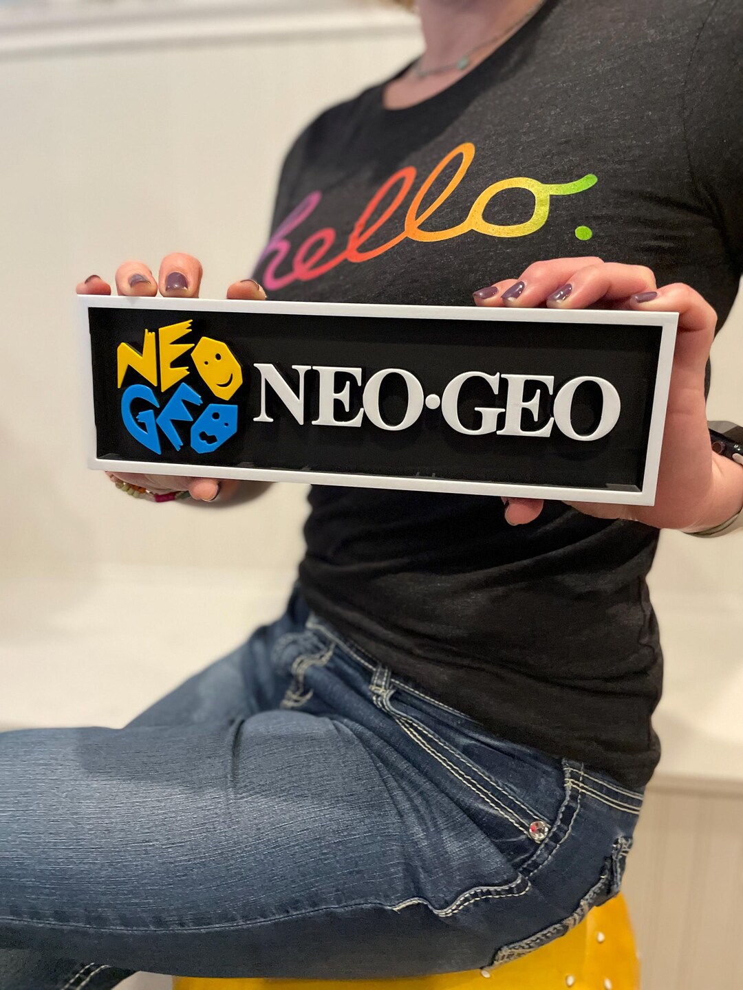 NEO GEO 3D Printed Game Console Placard, Retro Gaming Console Sign ...